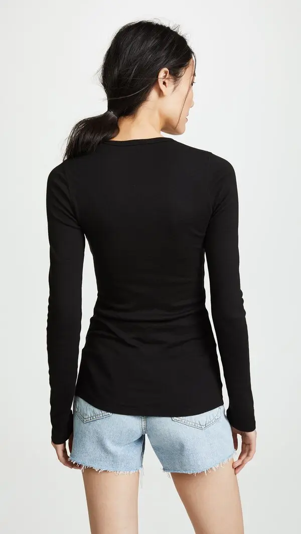 Splendid 1x1 Crew Neck Tee - Black