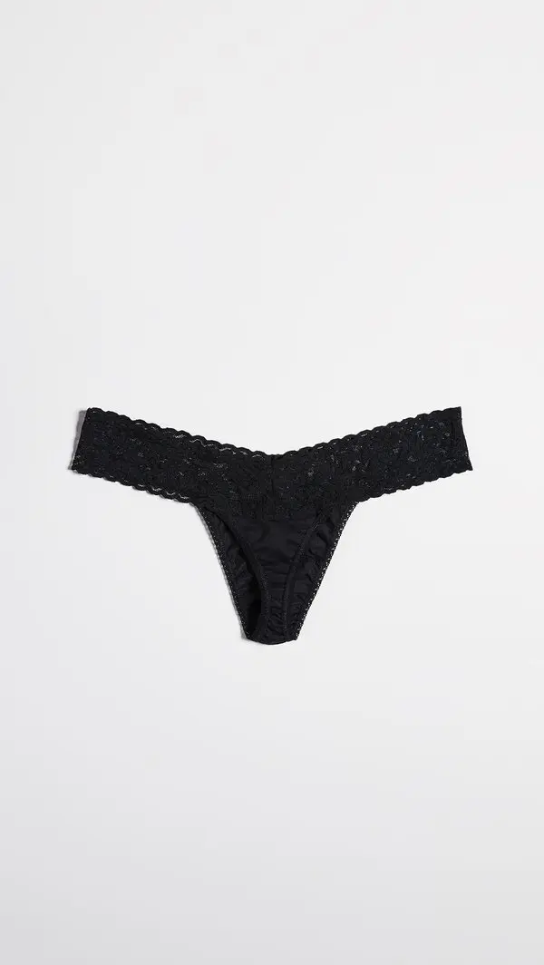 Hanky Panky Low Rise Cotton Thong 3 Pack - Black/white/chai