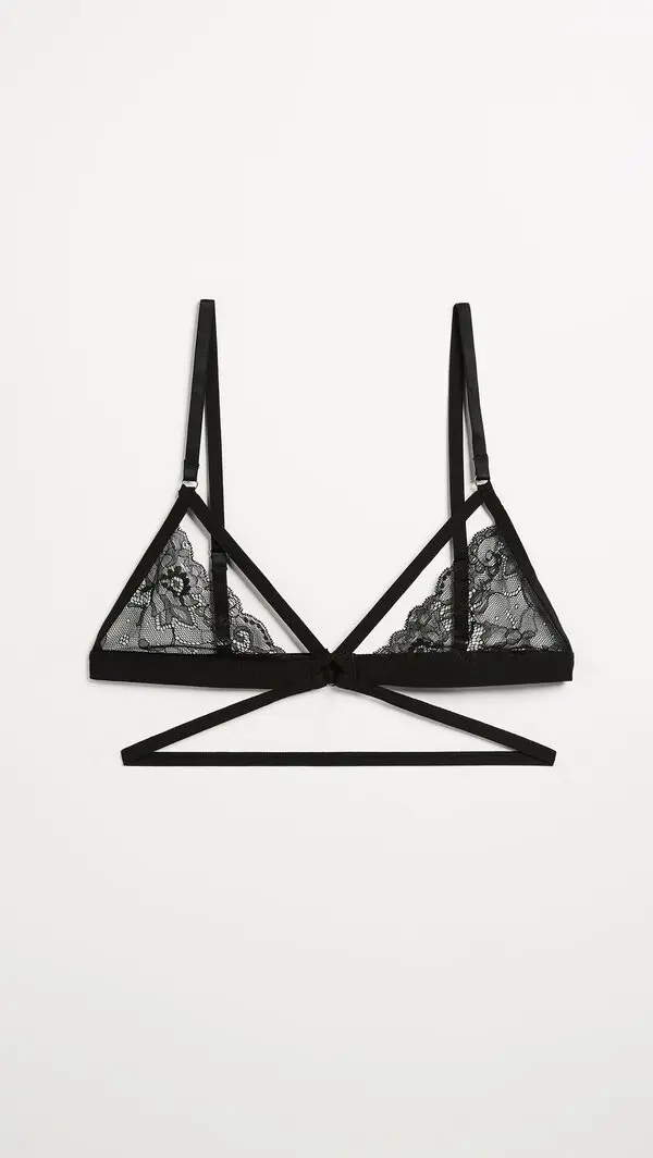Honeydew Intimates Lucy Elastic & Lace Bra - Black