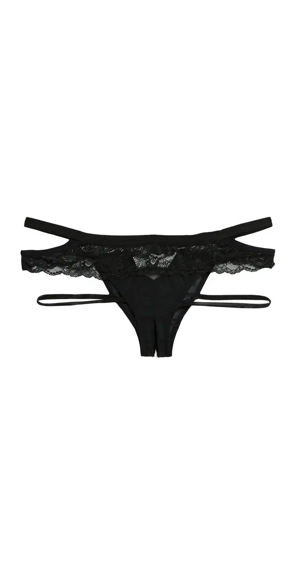 Honeydew Intimates Lucy Elastic & Lace Panties - Black