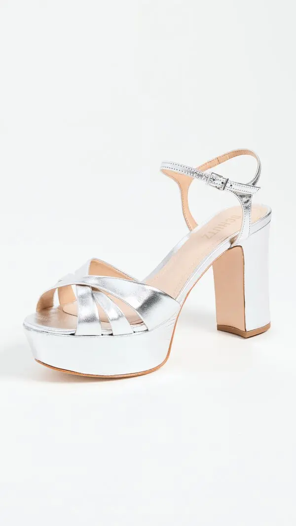 Schutz Keefa Platform Sandals - Prata