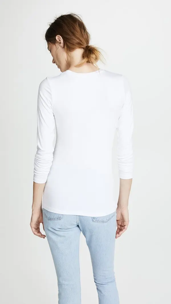 L'Agence Crew Neck Tess Shirt - White