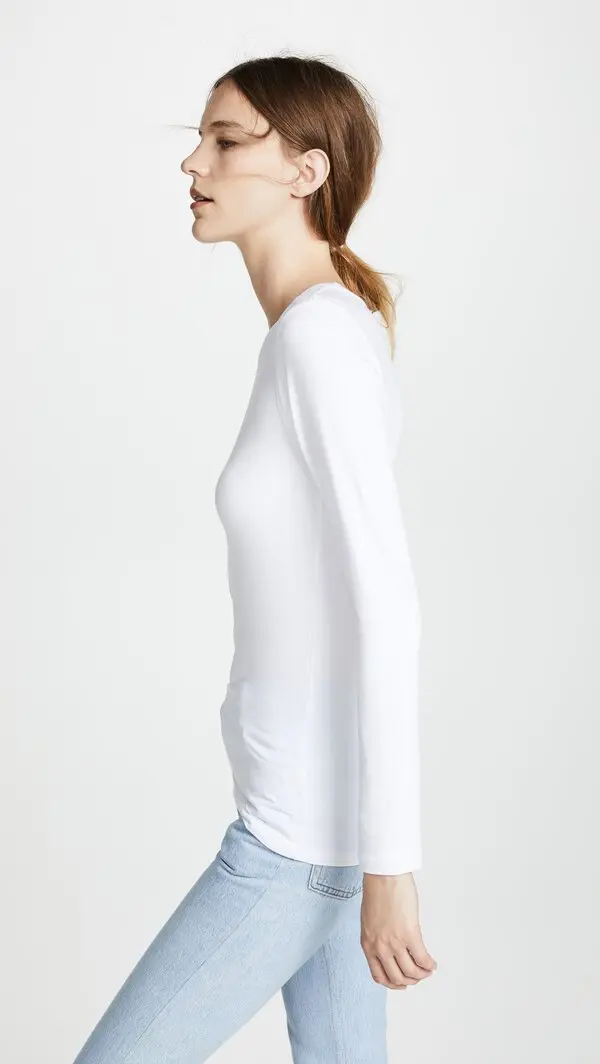 L'Agence Crew Neck Tess Shirt - White