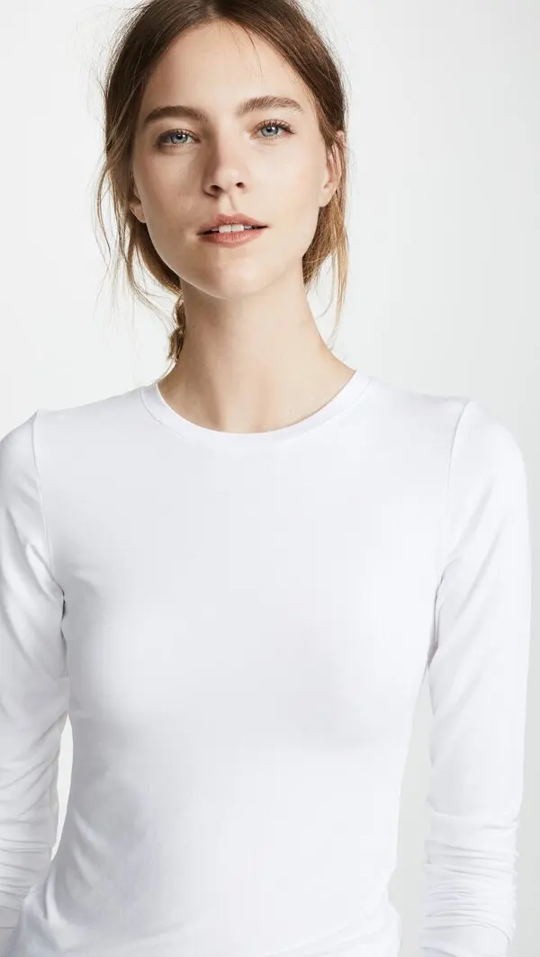L'Agence Crew Neck Tess Shirt - White