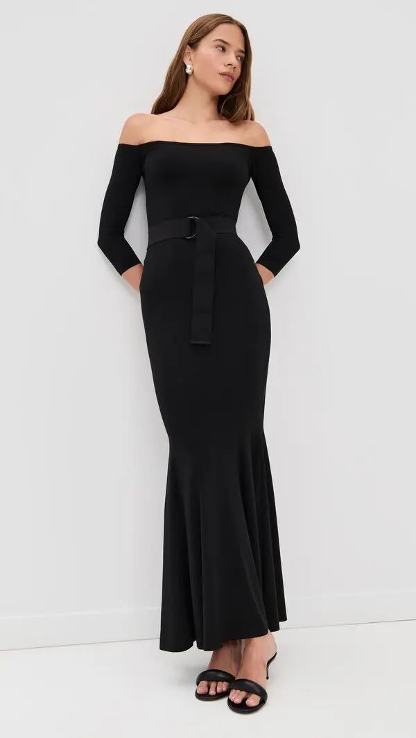 Norma Kamali Kamali Kulture Off-shoulder Fishtail Gown