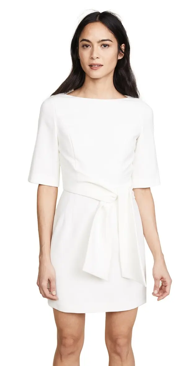 Alice + Olivia Virgil Boat Neck Wrap Dress