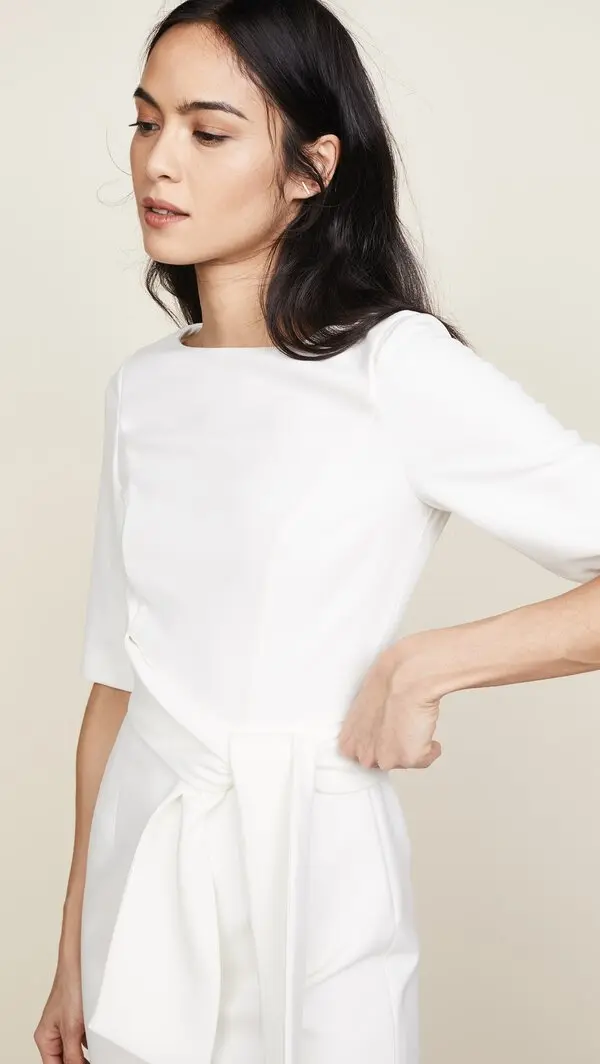 Alice + Olivia Virgil Boat Neck Wrap Dress