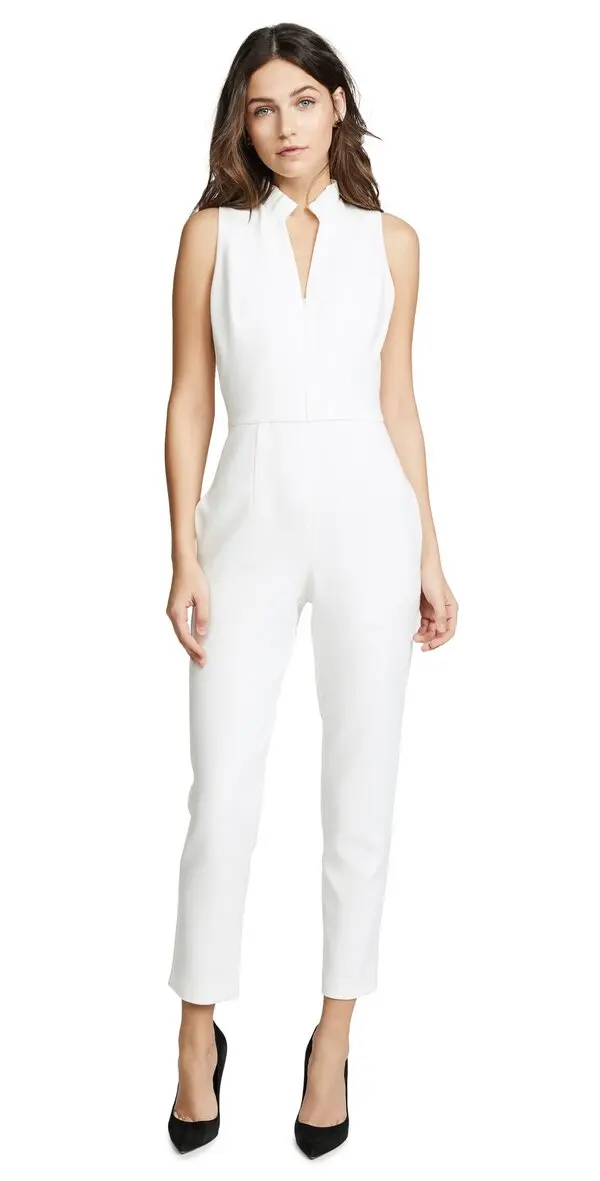 Black Halo Antoinette Straight-cut Jumpsuit - Porcelain