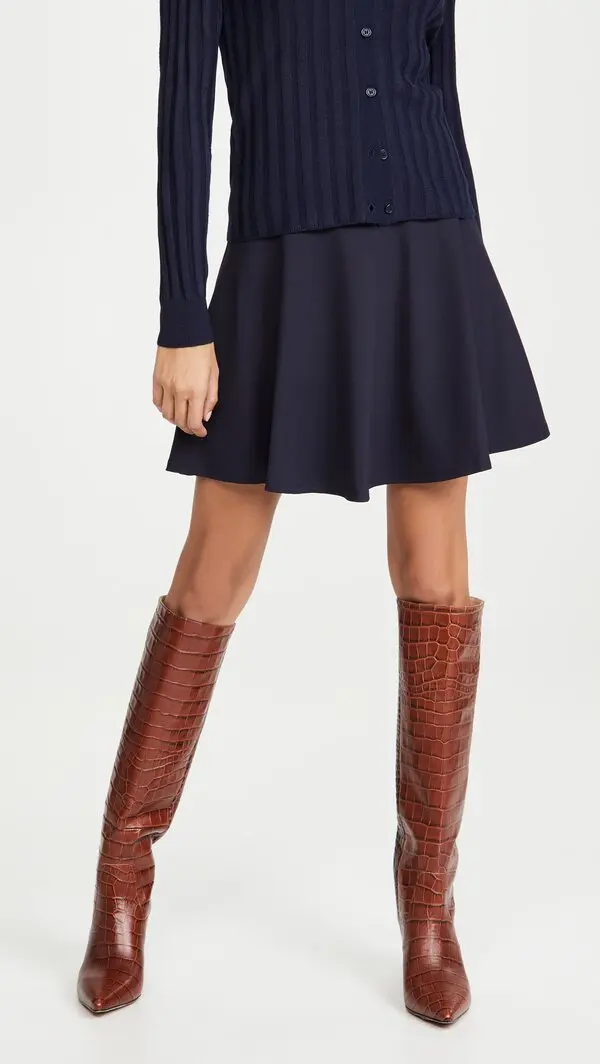 Susana Monaco High-waisted Flared Skirt - Midnight