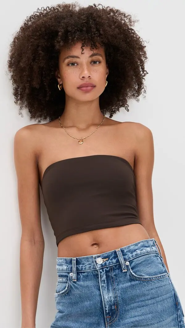 Susana Monaco Strapless Crop Tube Top - Java