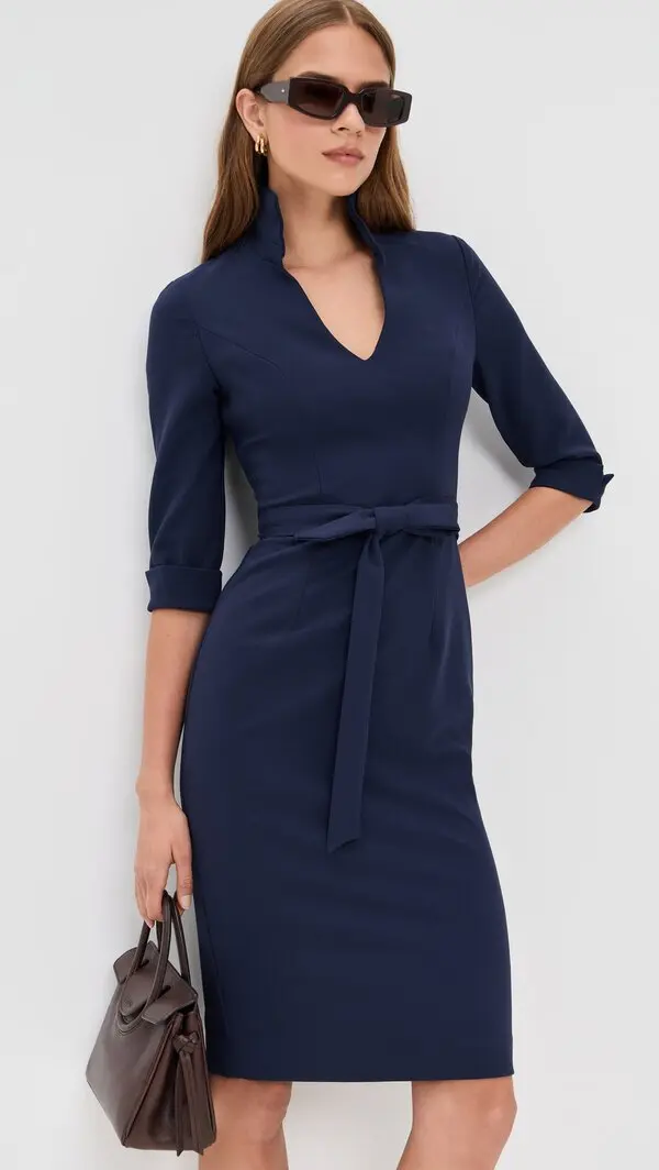 Black Halo Madeline Sheath Dress - Pacific Blue