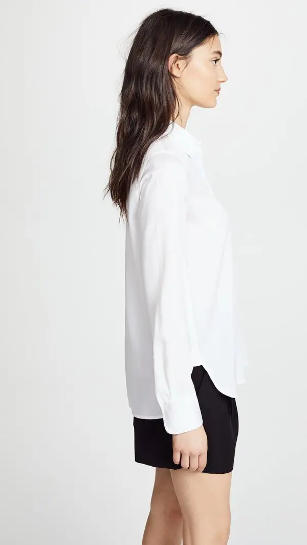 Vince Slim Fitted Blouse - Optic White