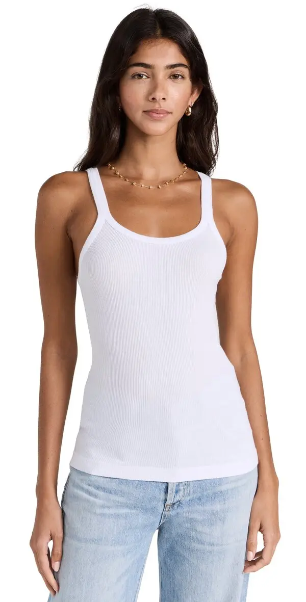 RE/DONE Ribbed Tank - Optic White