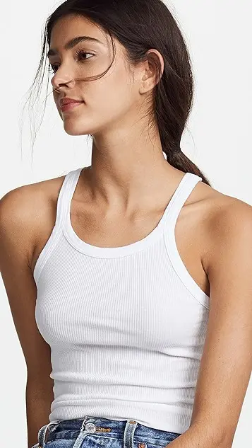 RE/DONE Ribbed Tank - Optic White
