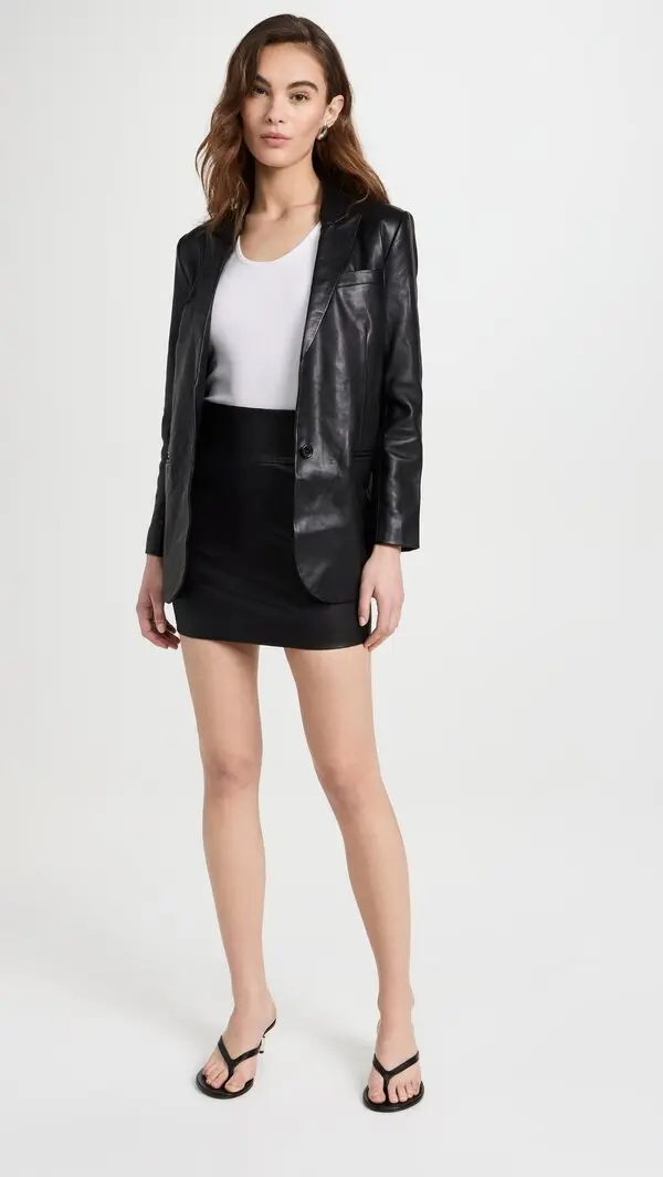 Sprwmn Leather Mini Skirt