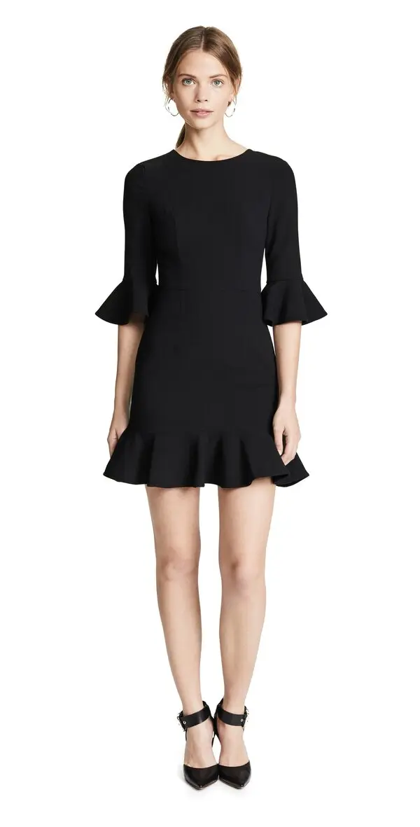 Black Halo Brooklyn Ruffled Dress - Black