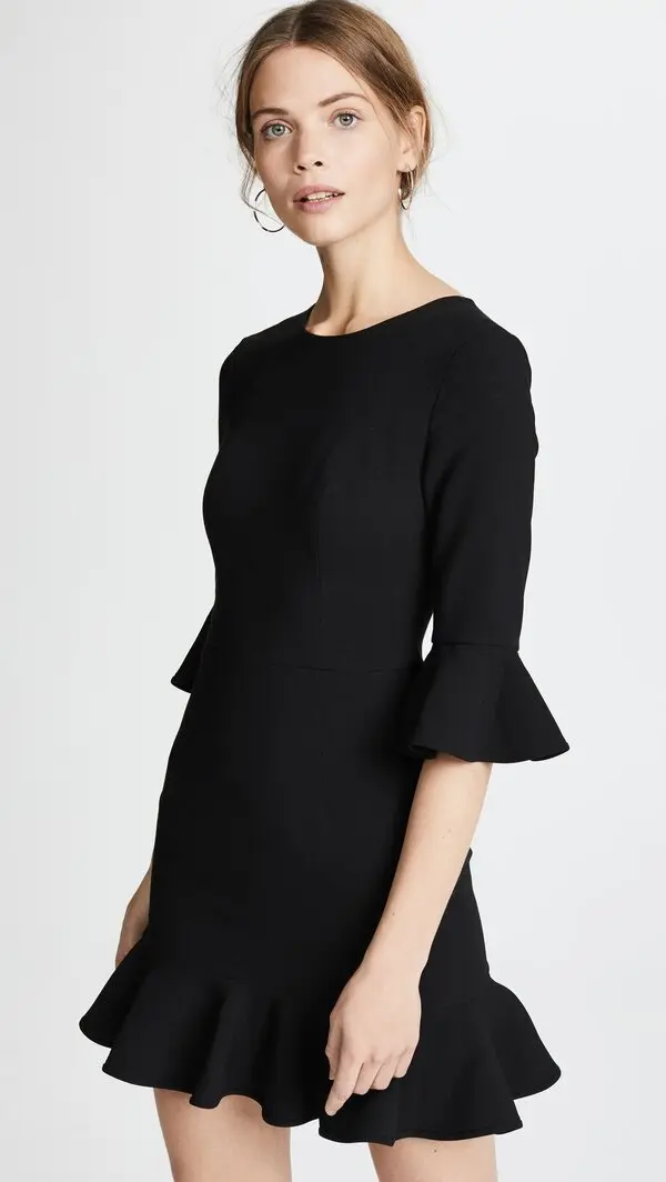 Black Halo Brooklyn Ruffled Dress - Black
