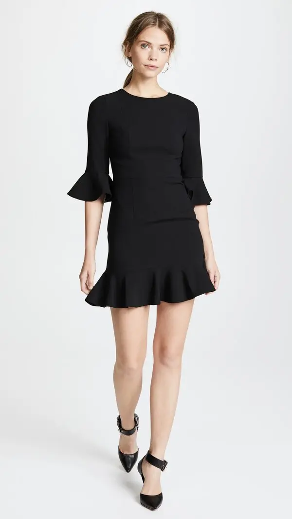 Black Halo Brooklyn Ruffled Dress - Black