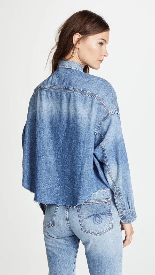 R13 Cropped Denim Shirt