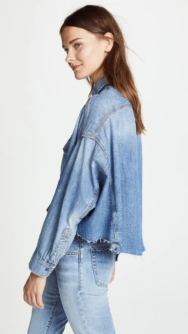 R13 Cropped Denim Shirt