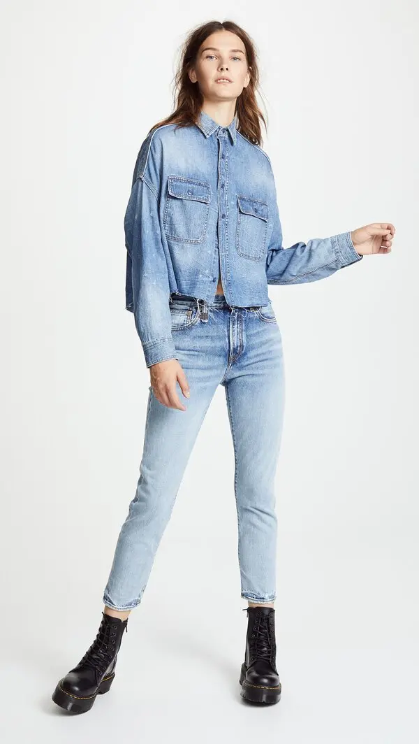 R13 Cropped Denim Shirt