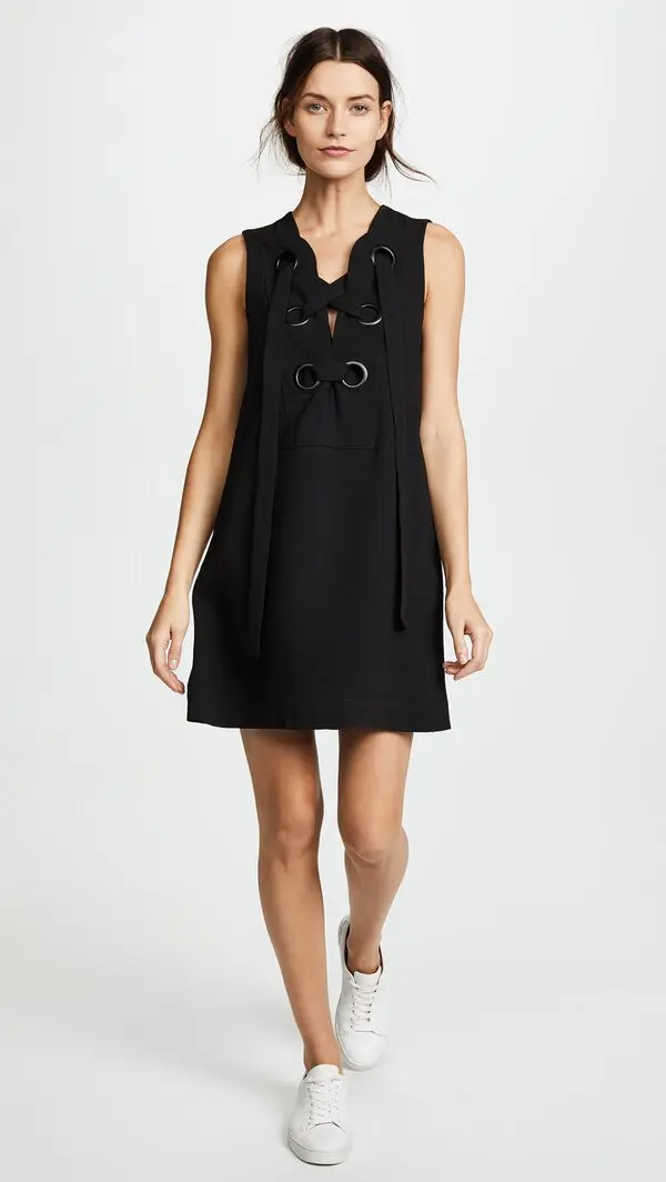 English Factory Lace-up Mini Dress