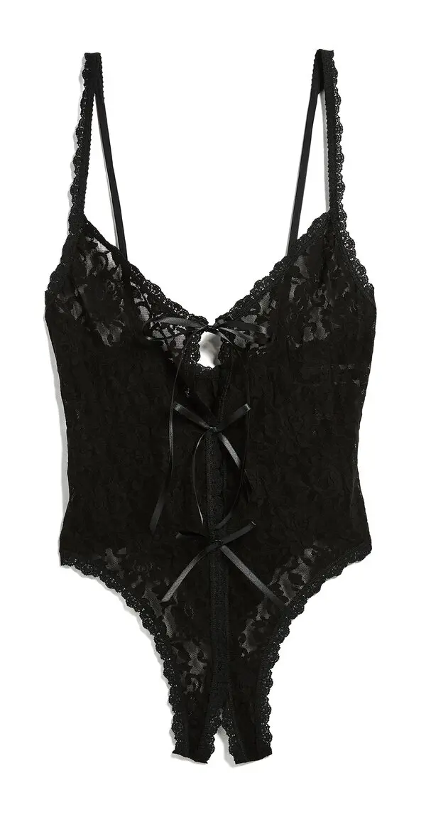 Hanky Panky After Midnight Open Teddy - Black