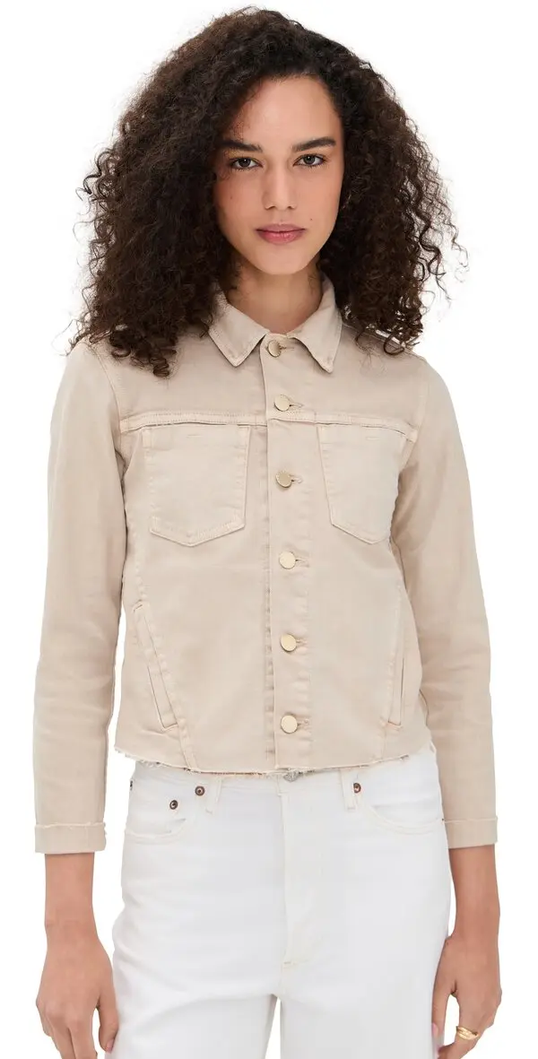 L'Agence Janelle Slim Denim Jacket - Biscuit