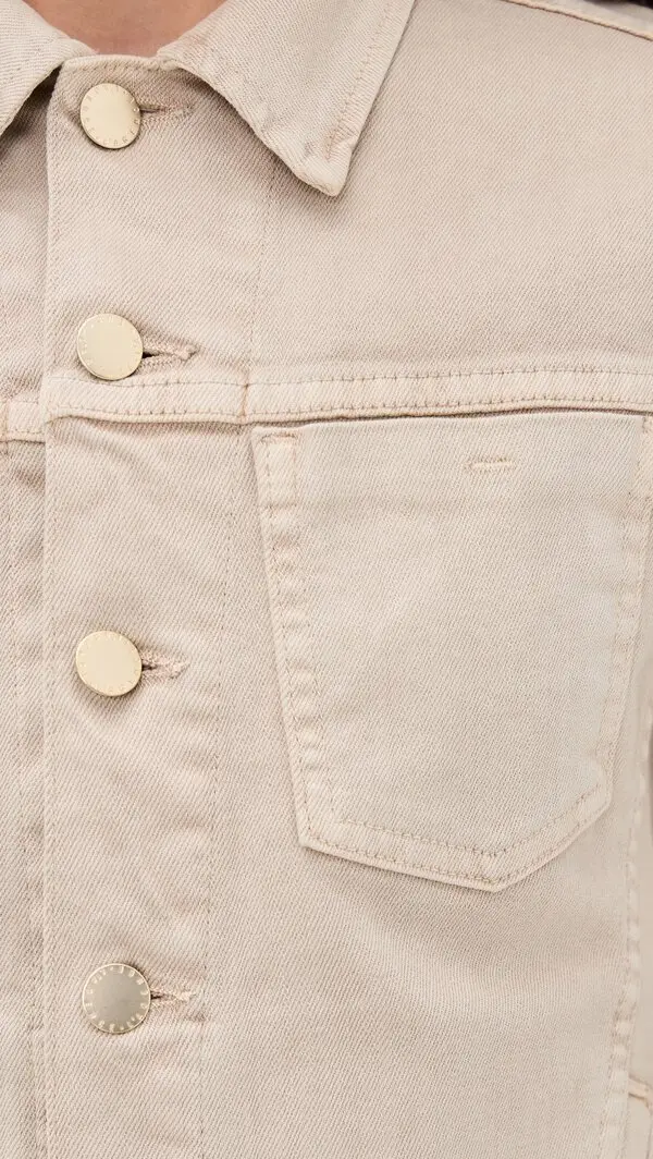 L'Agence Janelle Slim Denim Jacket - Biscuit