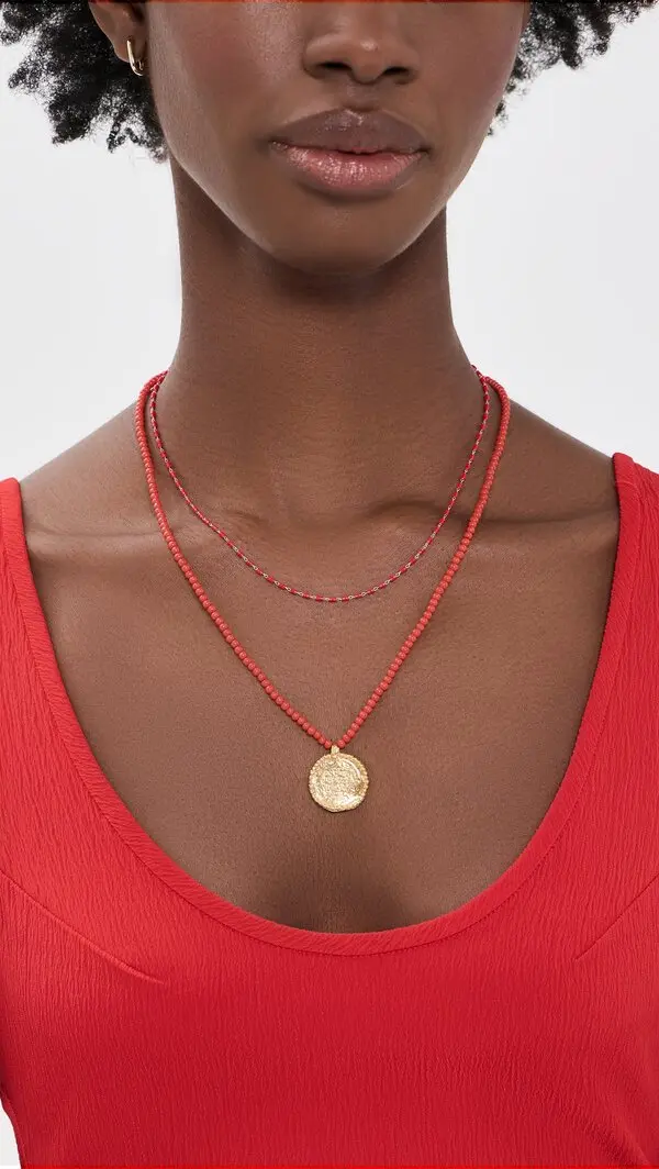 Maison Irem Beaded Coin Necklace