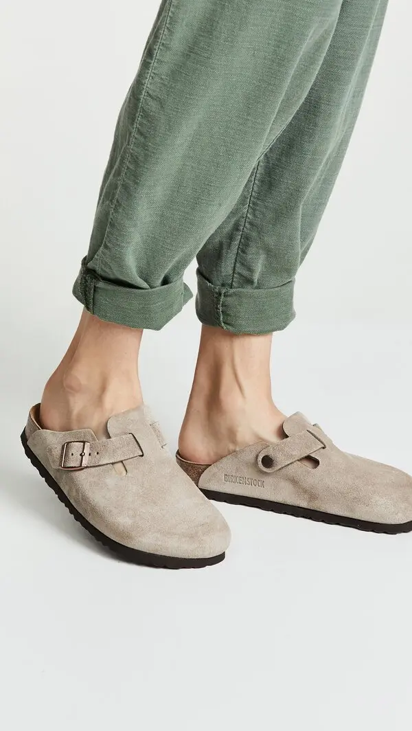 BIRKENSTOCK Boston Soft Footbed Clogs - Taupe