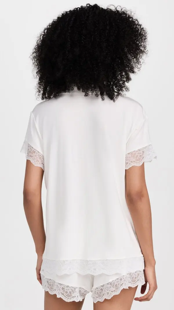 Eberjey Malou Lace Shorts Pajama Set - Ivory
