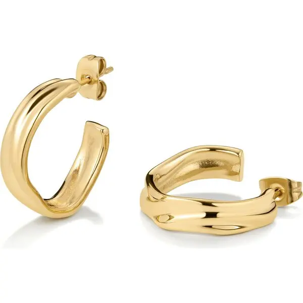 D.LOUISE Small Molten Hoop Earrings