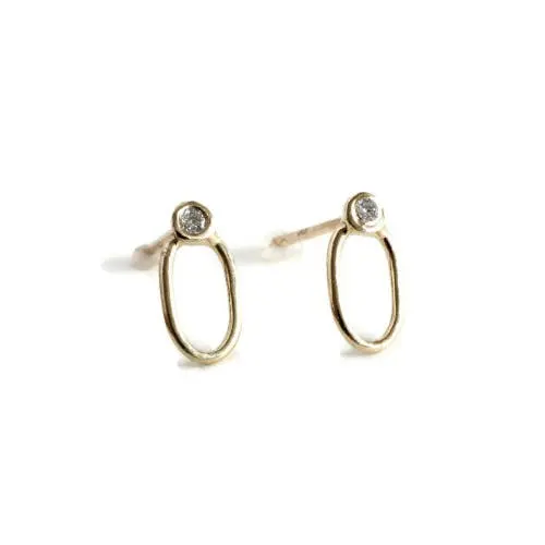 LINN DESIGNS 14k Yellow Sun Shower Diamond Stud Earrings