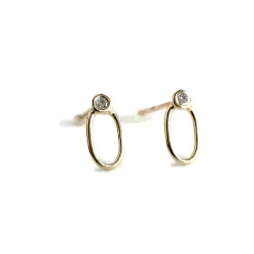 LINN DESIGNS 14k Yellow Sun Shower Diamond Stud Earrings - Gold