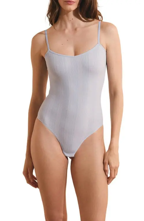 ETAM Daily Seamless Ribbed Scoop Neck Bodysuit - Bleu