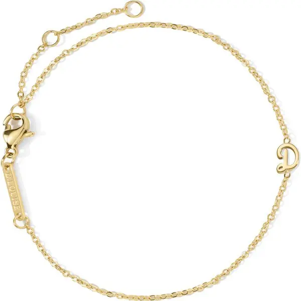 D.LOUISE D. Louise Initial Chain Bracelet - Gold - D