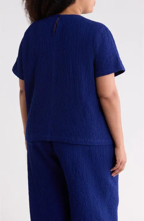Eileen Fisher Texture Stretch Organic Cotton Top - Infinity