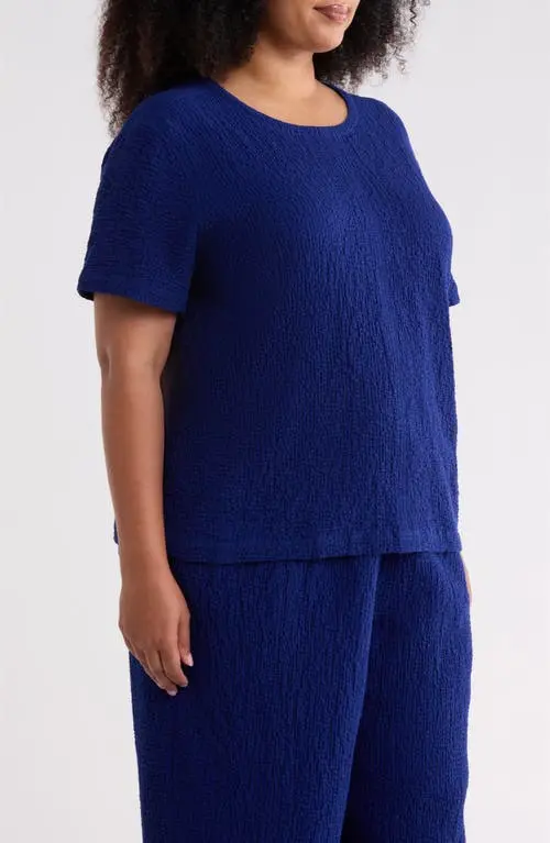 Eileen Fisher Texture Stretch Organic Cotton Top - Infinity