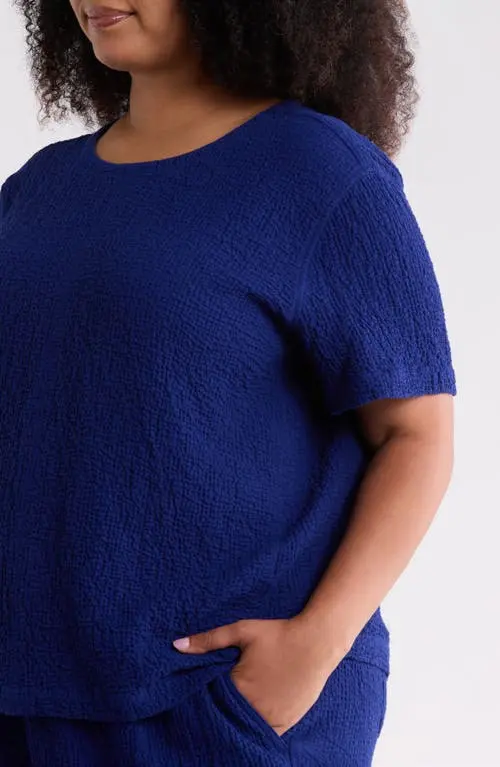 Eileen Fisher Texture Stretch Organic Cotton Top - Infinity