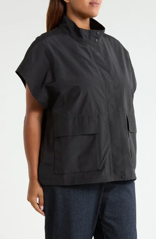 Eileen Fisher Stand Collar Recycled Blend Vest - Black