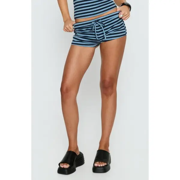 Princess Polly Ariselle Stripe Stretch Cotton Micro Shorts
