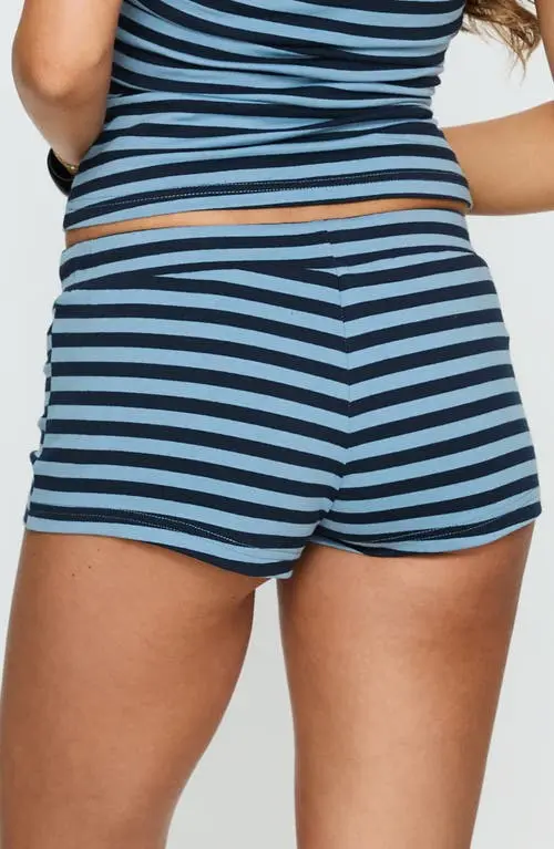 Princess Polly Ariselle Stripe Stretch Cotton Micro Shorts