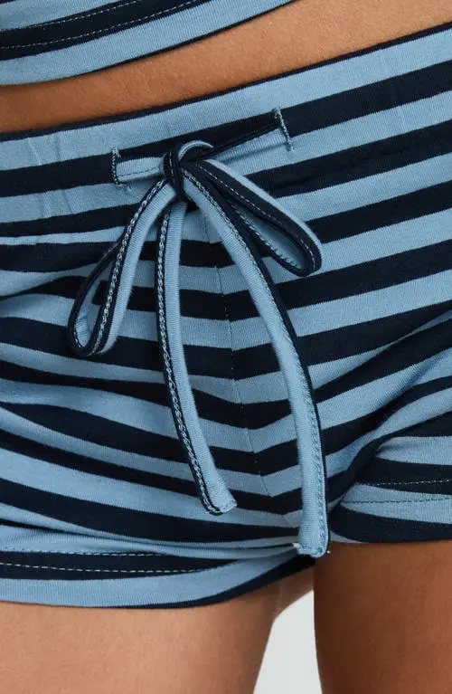Princess Polly Ariselle Stripe Stretch Cotton Micro Shorts