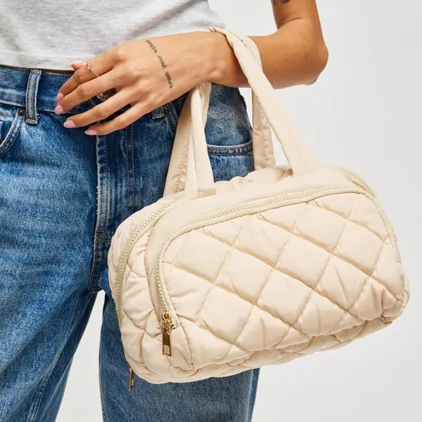 URBAN EXPRESSIONS Zip Me Prettyquilted Puffer Travel Organizer - Cream