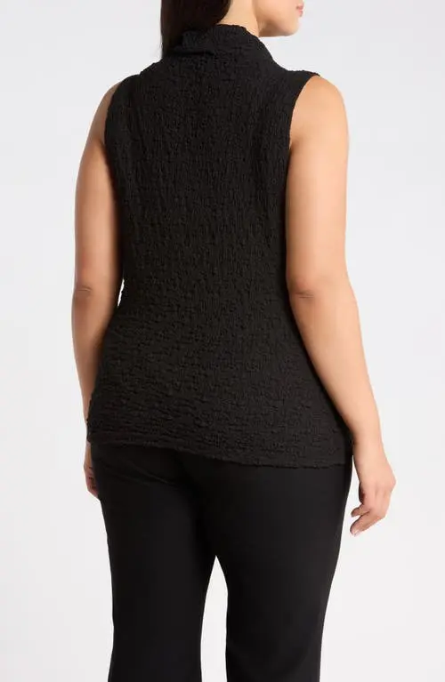 Eileen Fisher Textured Organic Cotton Blend Tank - Black