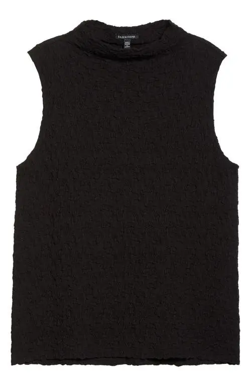 Eileen Fisher Textured Organic Cotton Blend Tank - Black