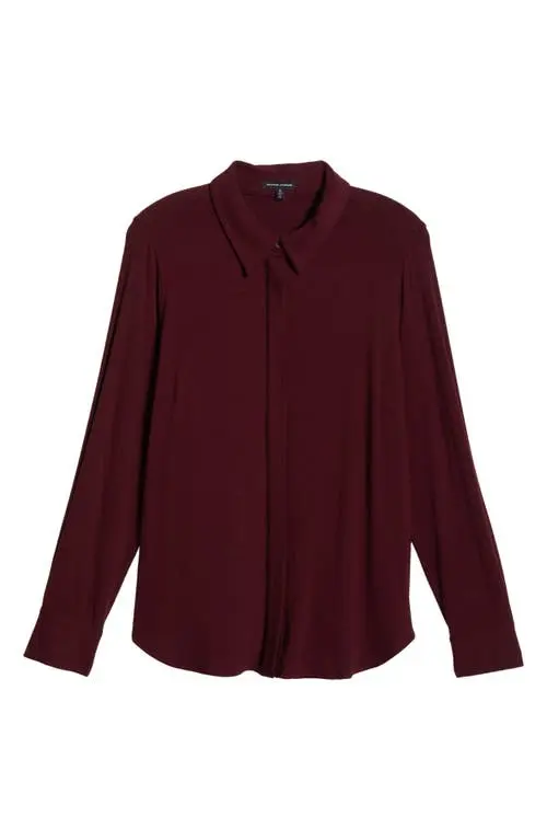 Universal Standard Elbe Button-up Shirt - Black Cherry