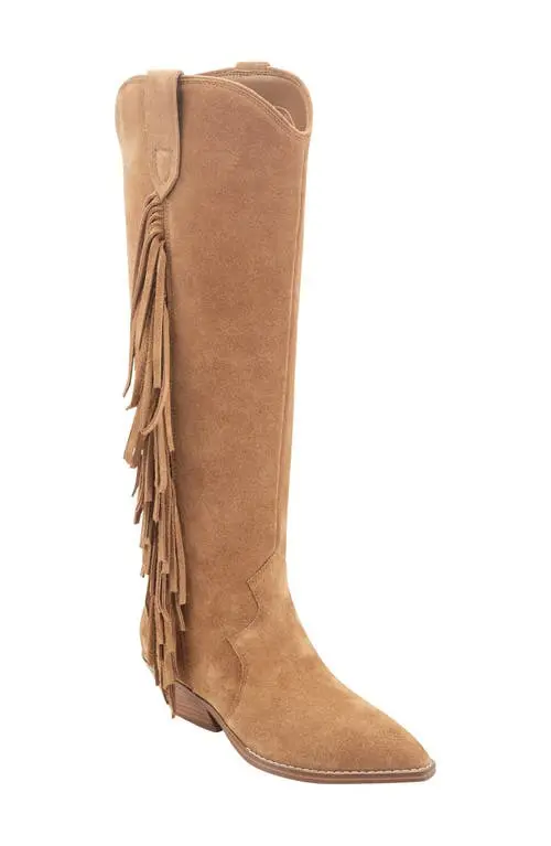 Marc Fisher Mlanirey Fringe Western Boot - Medium Natural
