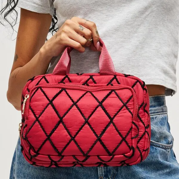 URBAN EXPRESSIONS Maelis Textured Travel Organizer - Dark Red